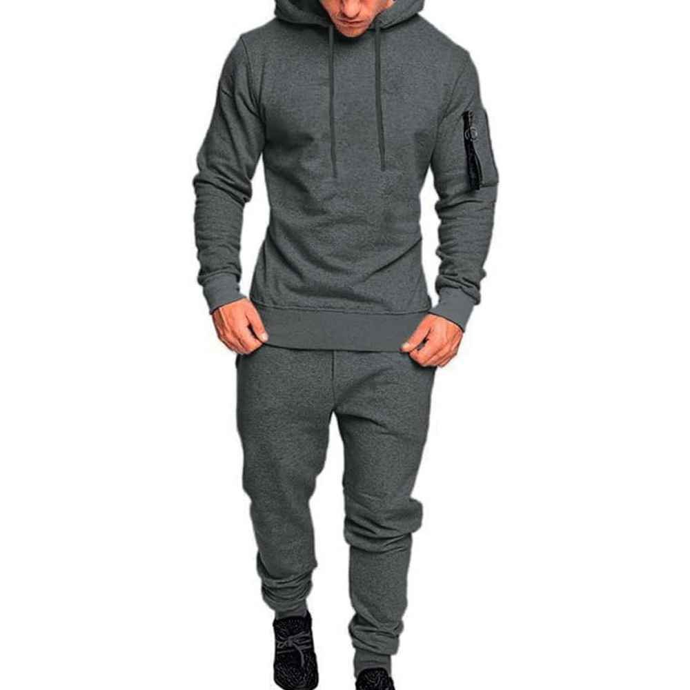Wholesale Men Fleece Tracksuit Set – Customizable Top & Bottom